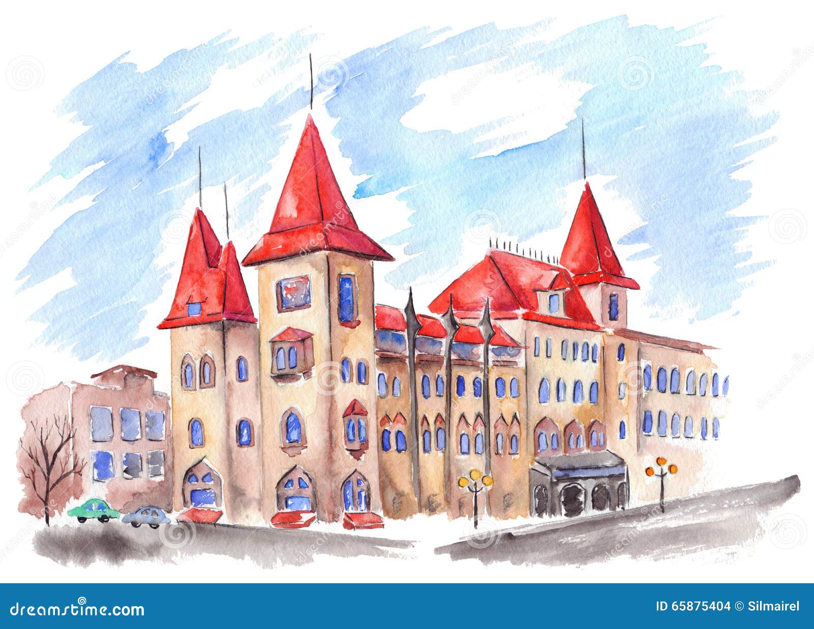 Saratov Conservatory Gothic Building With Red Roofs Stock Photo ...