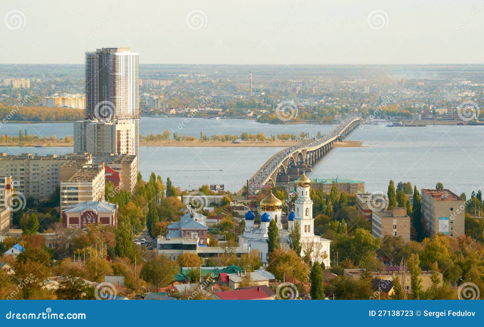 Saratov Engels Bridge Over the Volga Stock Image - Image of volga, city ...