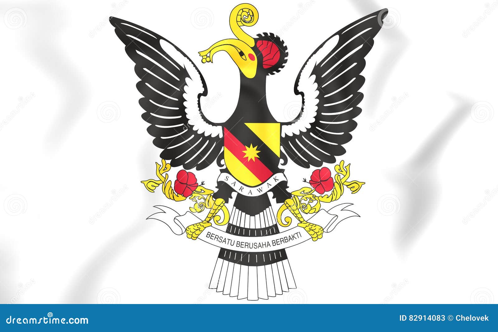 Sarawak Coat of Arms, Malaysia. Stock Illustration - Illustration of ...