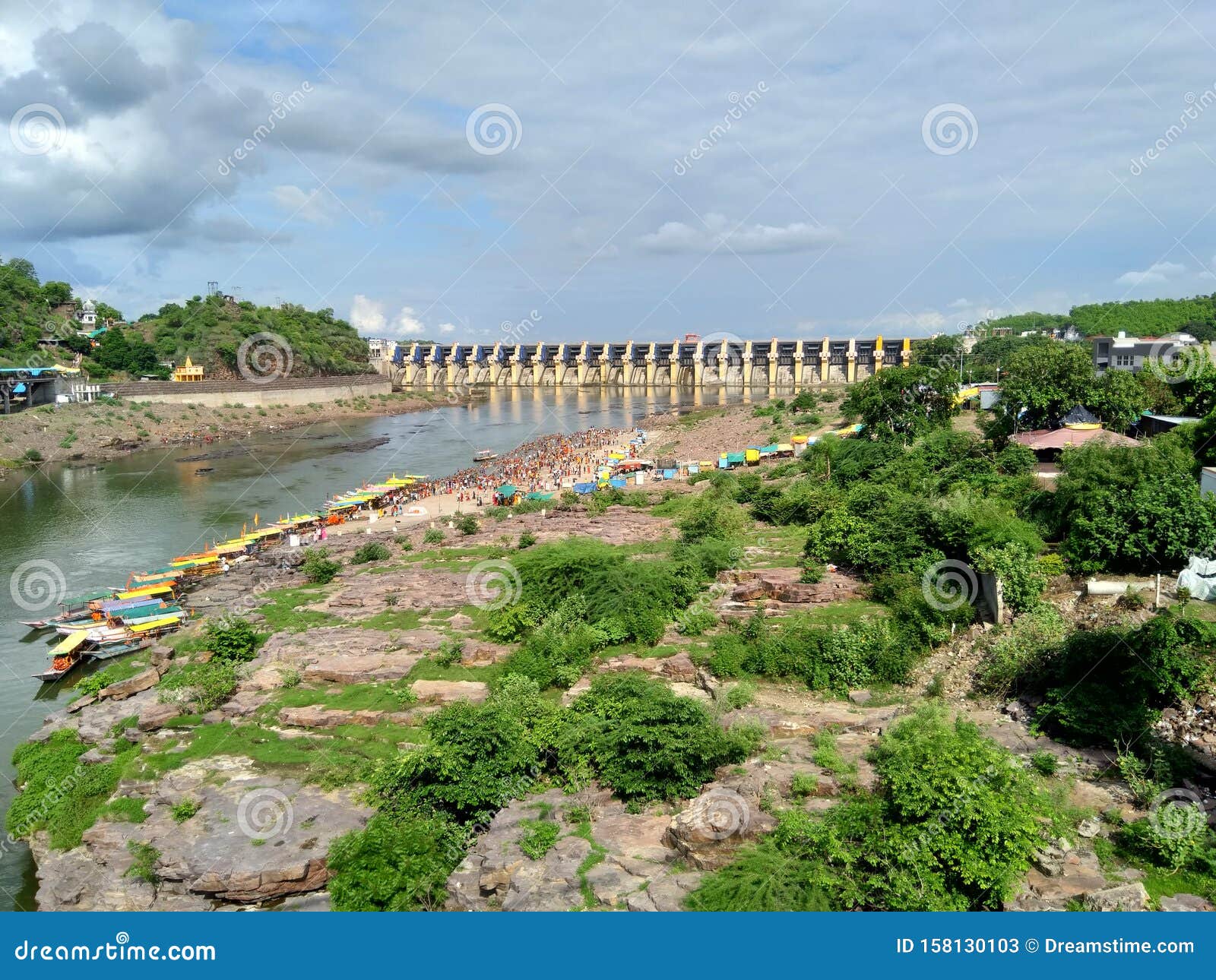 Sarayu river stock image. Image of omkareshwar, river - 158130103