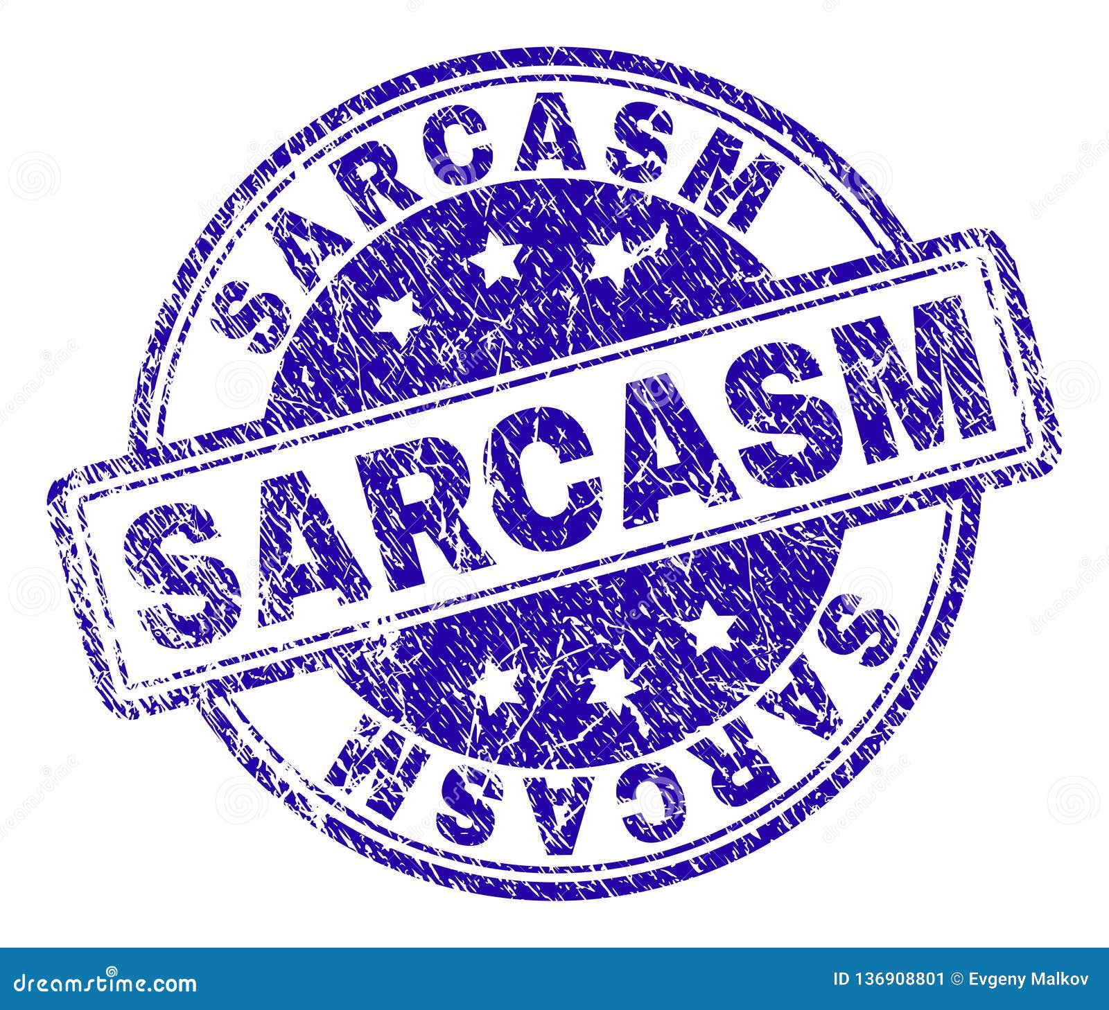 Scratched Textured SARCASM Stamp Seal Stock Vector - Illustration of ...