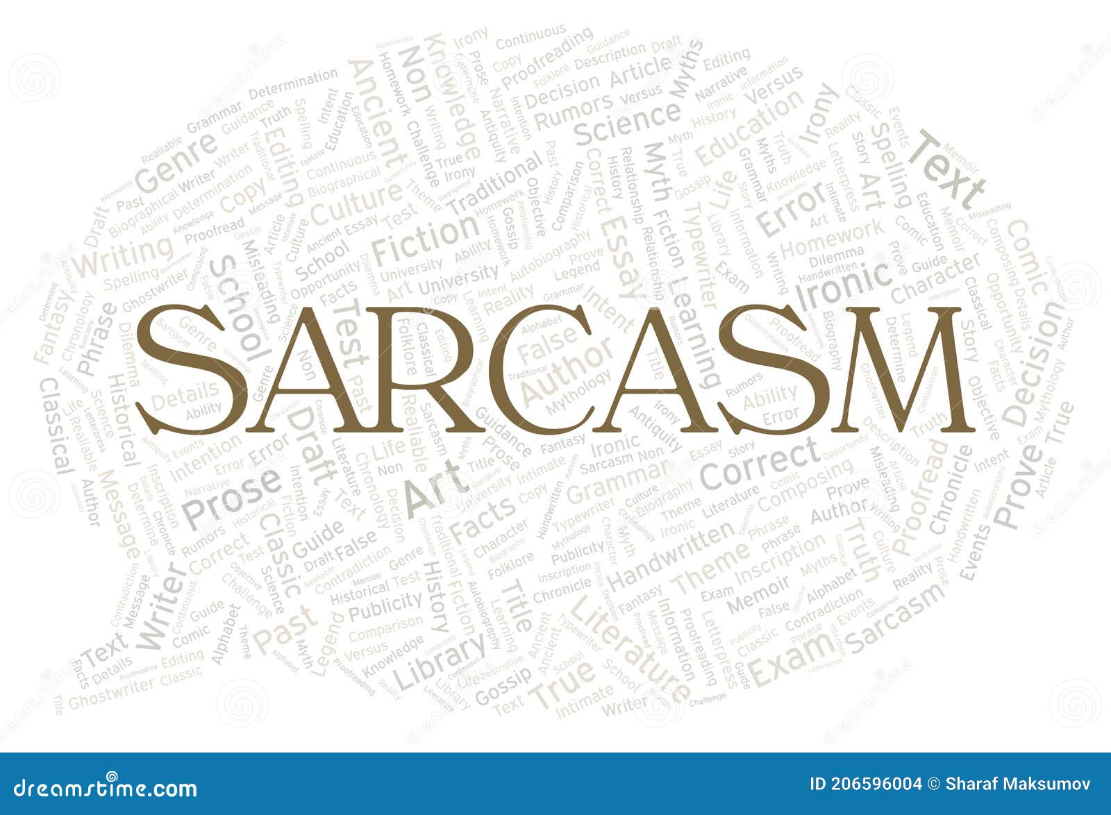 Sarcasm Typography Word Cloud Create with the Text only Stock ...