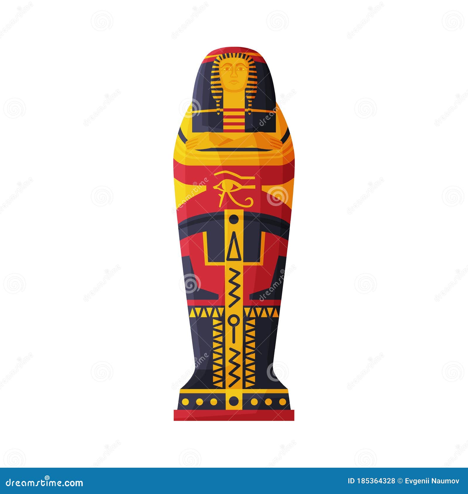 Pharaoh Sarcophagus Icon In Cartoon Style Isolated On White Background ... Pharaoh Sarcophagus Icon In Cartoon Style Isolated On White Background ...