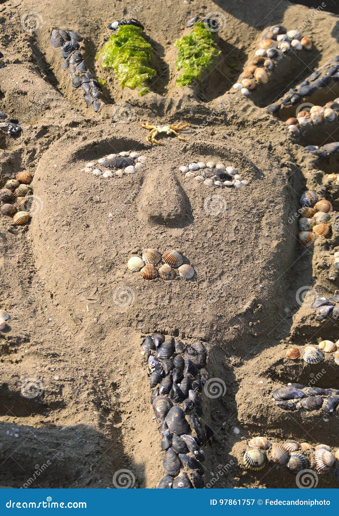 Sarcophagus Made by Children on the Beach of the Sea with Sand Stock ...