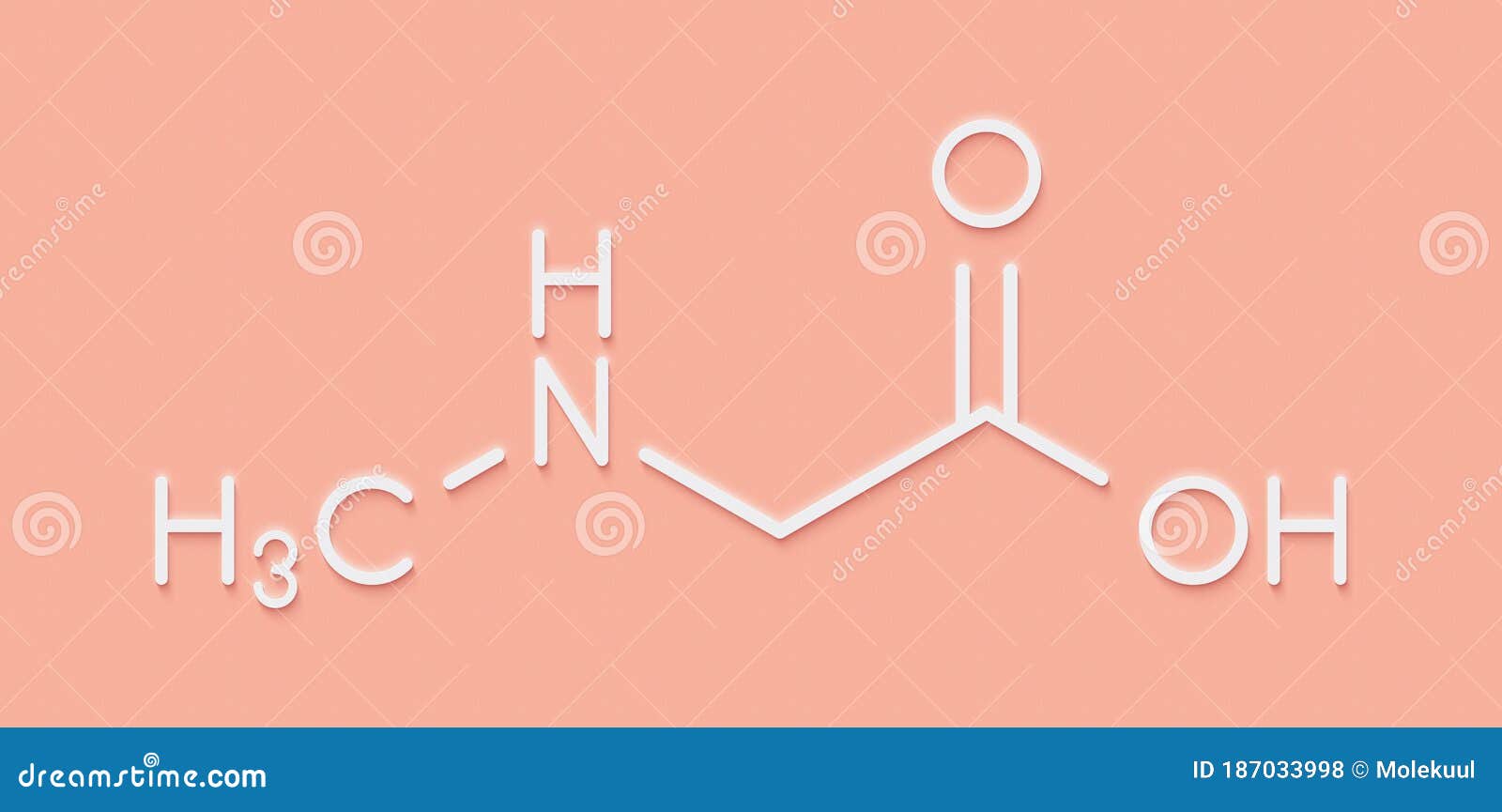 Sarcosine N-methylglycine Molecule. Skeletal Formula. Stock ...