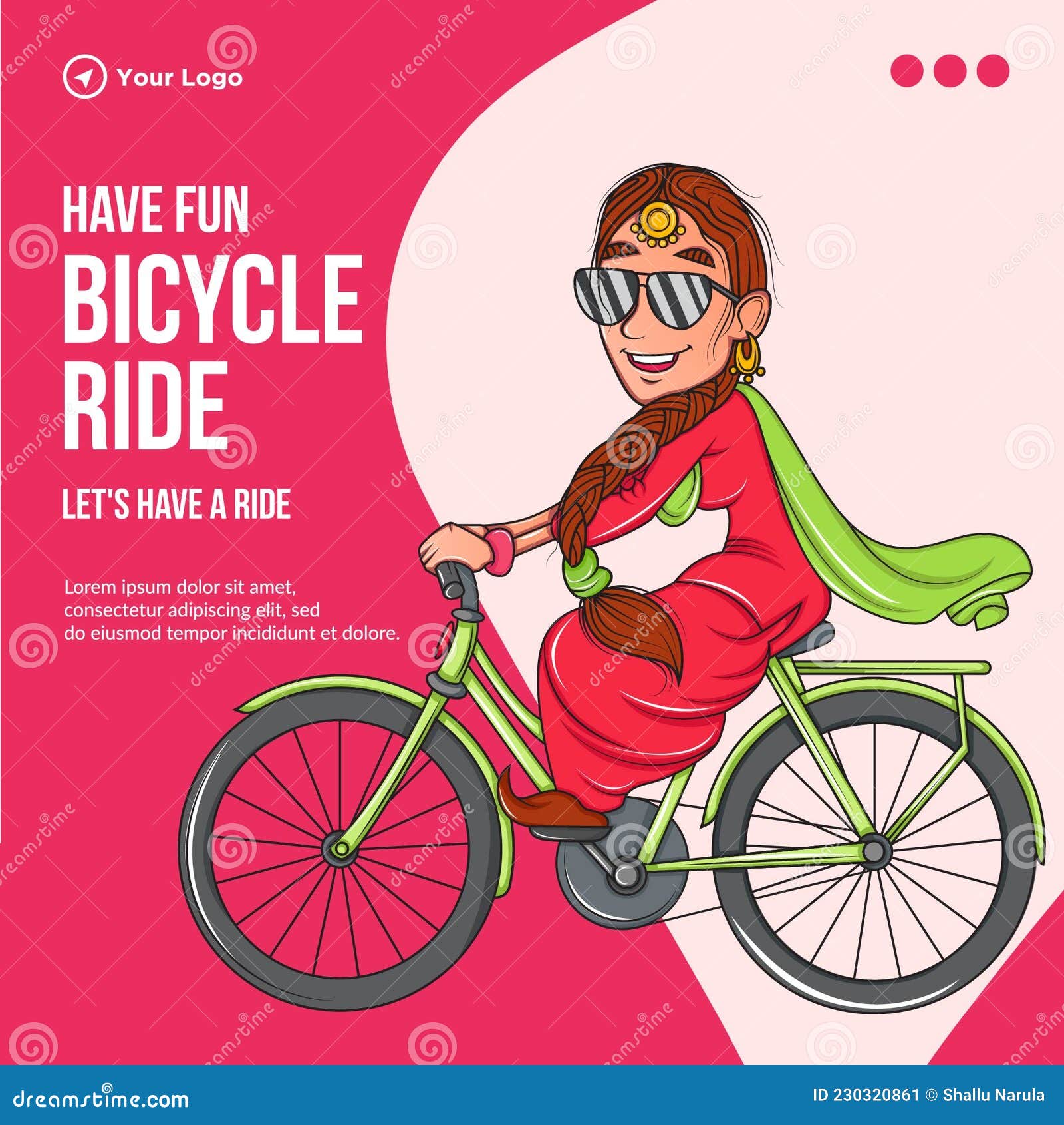 Banner Design of Have Fun Bicycle Ride Stock Vector - Illustration of ...
