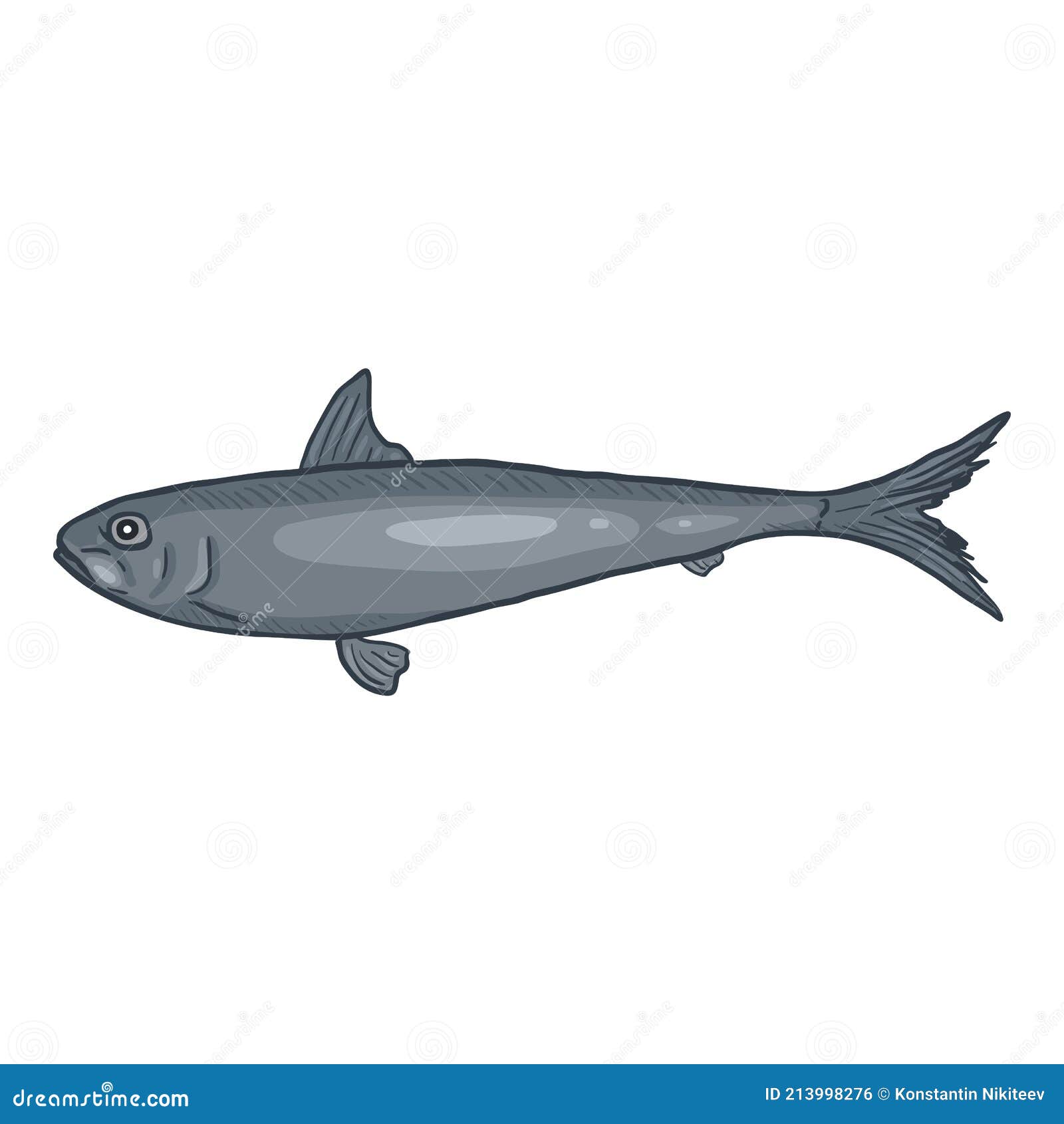 Sardine Cartoon Fish Vector Illustration Stock Vector - Illustration of ...