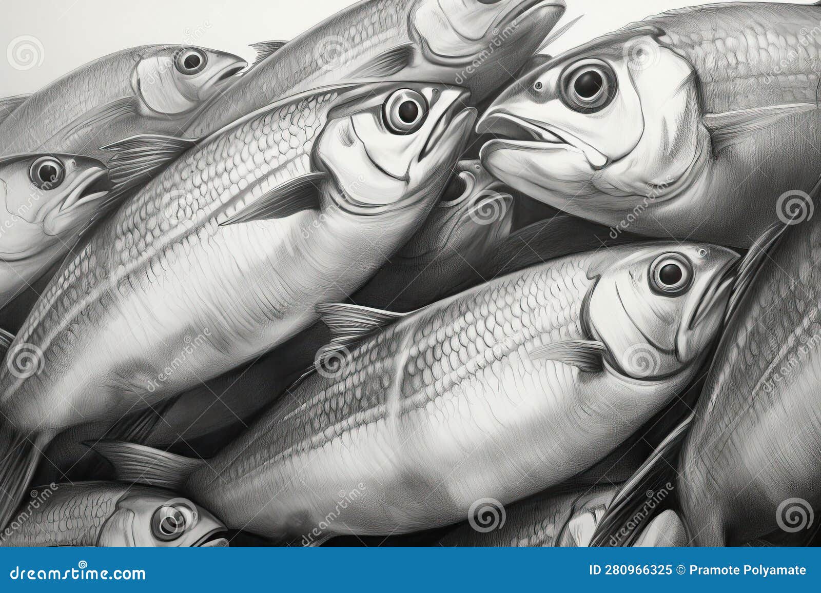 Sardine Fish Drawing, Sardine Fish Pencil Drawing Vintage. Generative ...
