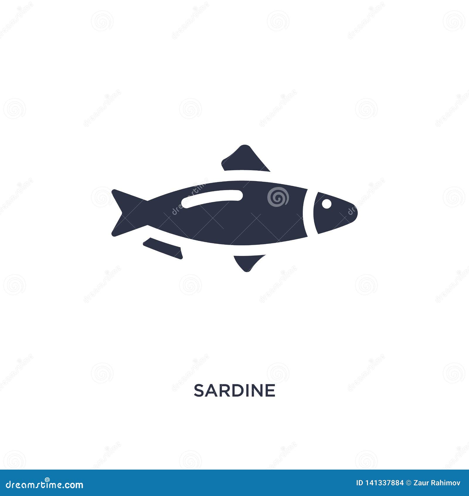 Sardine Icon Badge Fish Vector Illustration | CartoonDealer.com #128724080