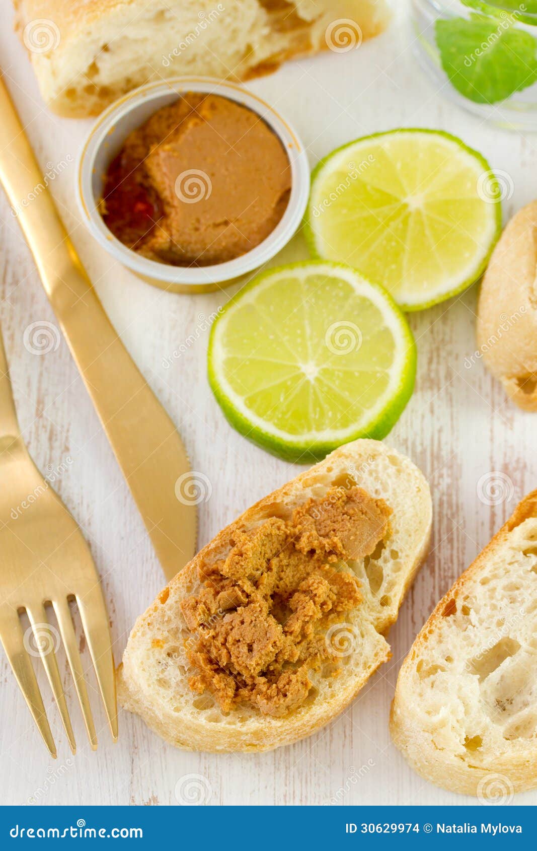 Sardine paste on bread stock photo. Image of table, bread - 30629974