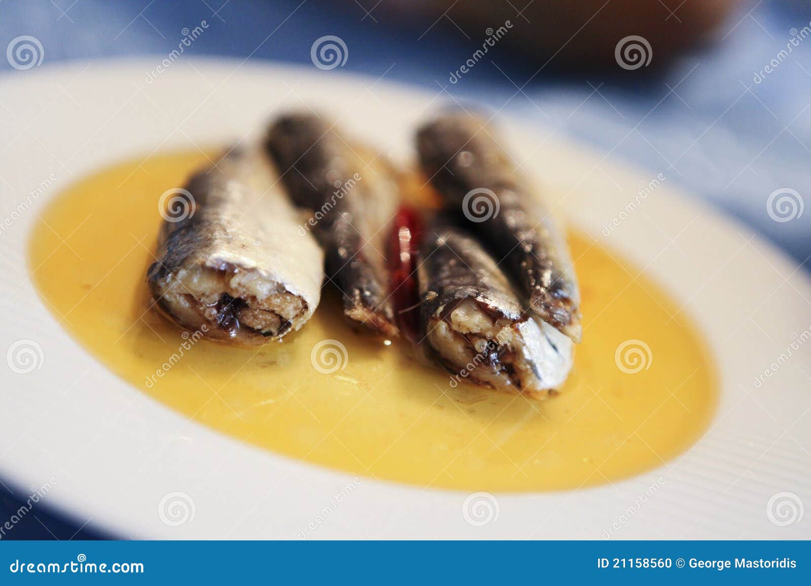 Sardines on a plate stock photo. Image of sardine, smoke - 21158560