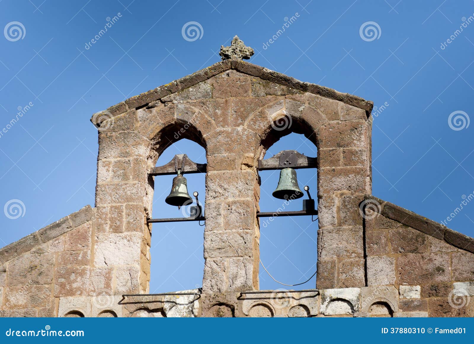 Sardinia.Bell-gable Elements Stock Photo - Image of facade, bishops ...