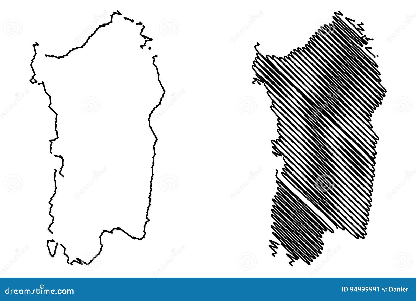 Sardinia island map vector stock vector. Illustration of european ...