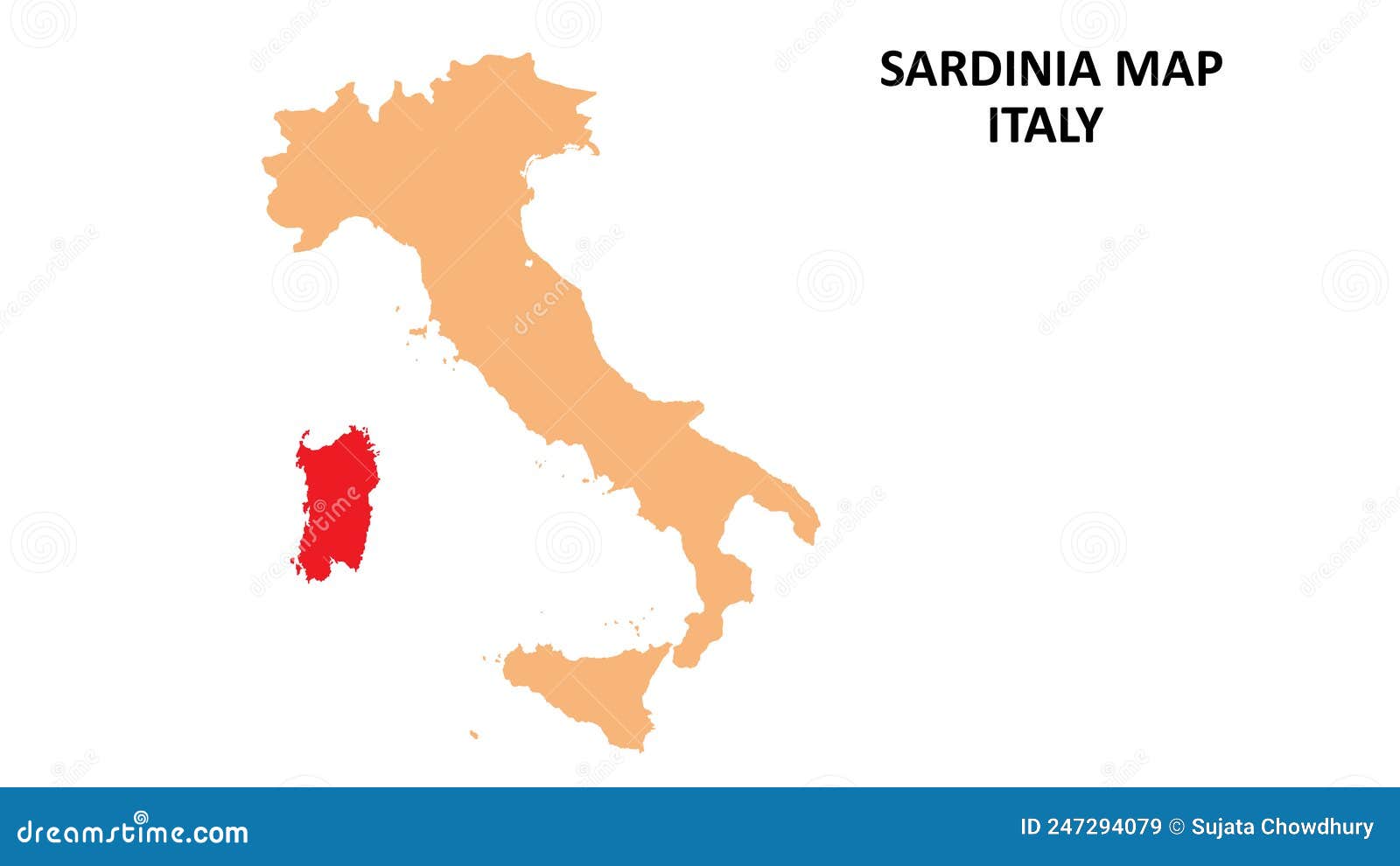 Sardinia Regions Map Highlighted on Italy Map Stock Vector ...