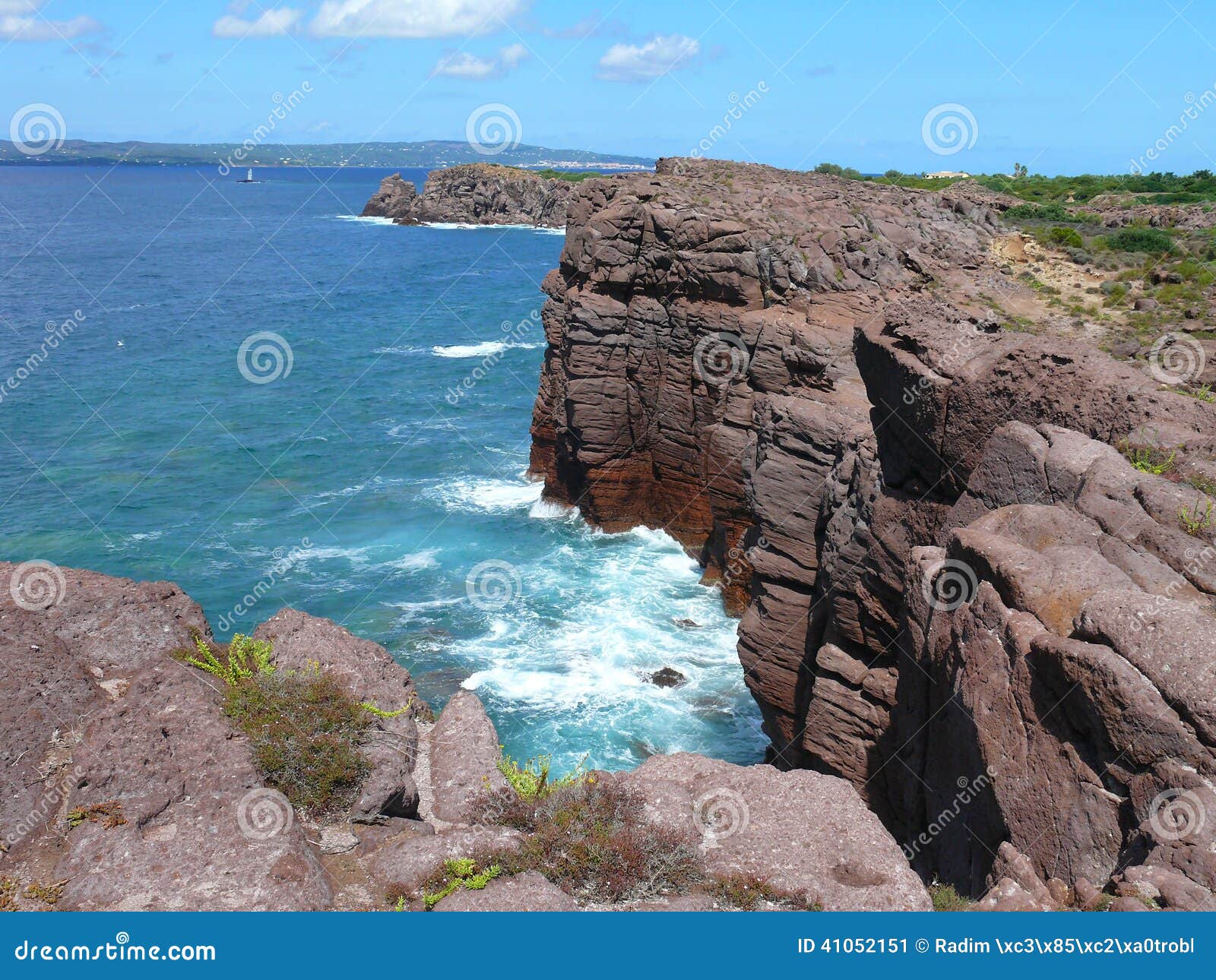 Crimson Sardinian Cliffs Overlooking the Tyrrhenian Sea – a ...