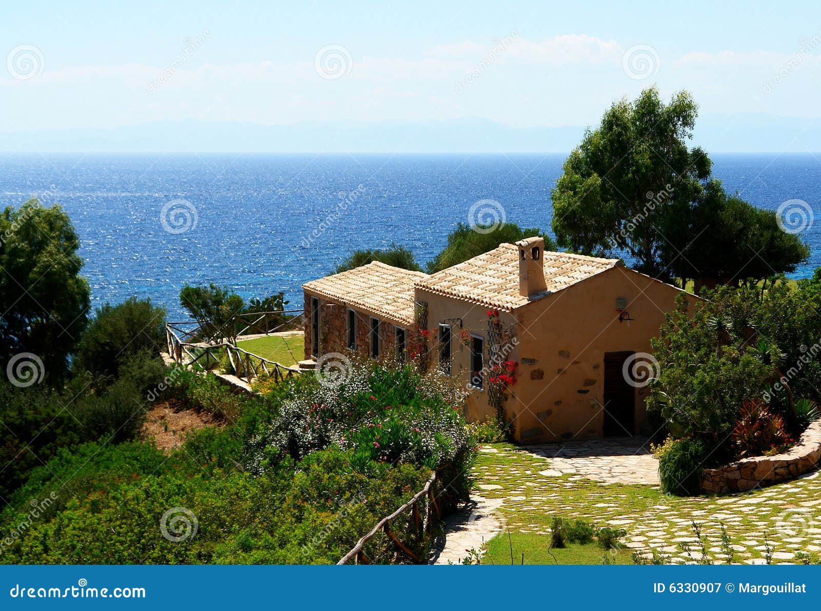 Sardinian Home Overlooking Sea Stock Image - Image of outdoors ...