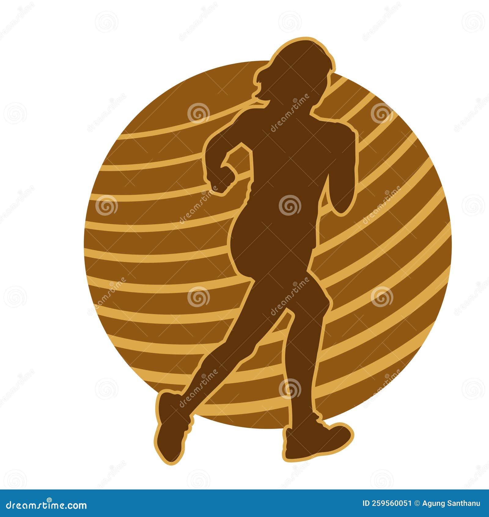 Silhouette of a Female Athlete Run. Silhouette of a Sporty Woman ...