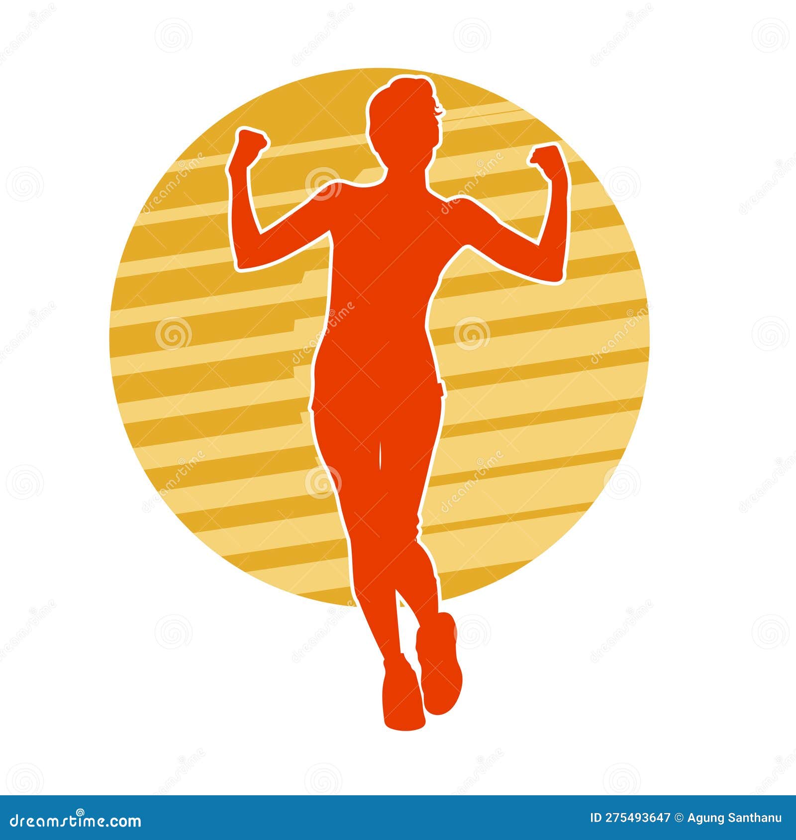 Silhouette of a Sporty Slim Female Showing Healthy Arm Muscle and Body ...