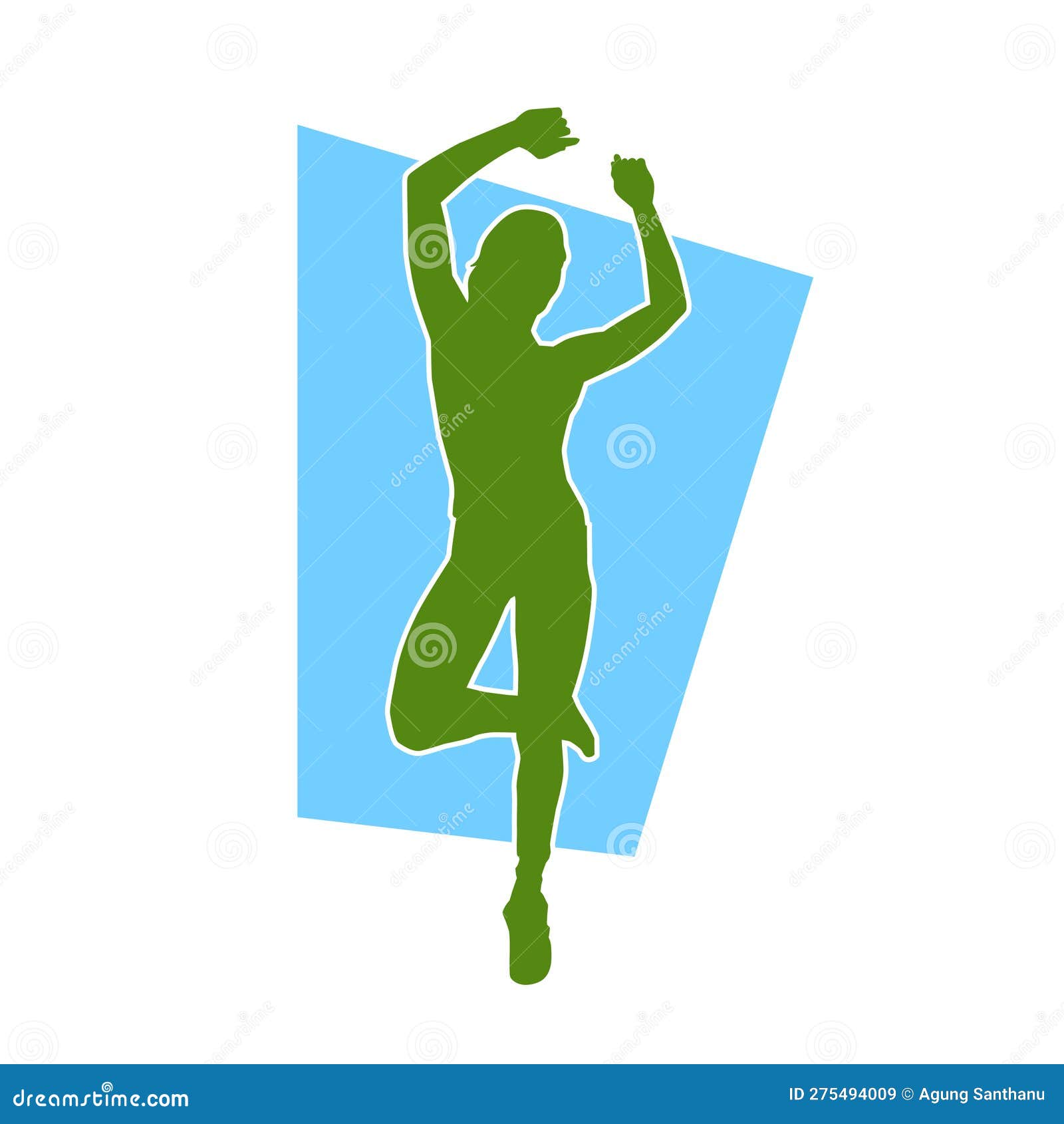 Silhouette of a Sporty Slim Female Showing Healthy Arm Muscle and Body ...