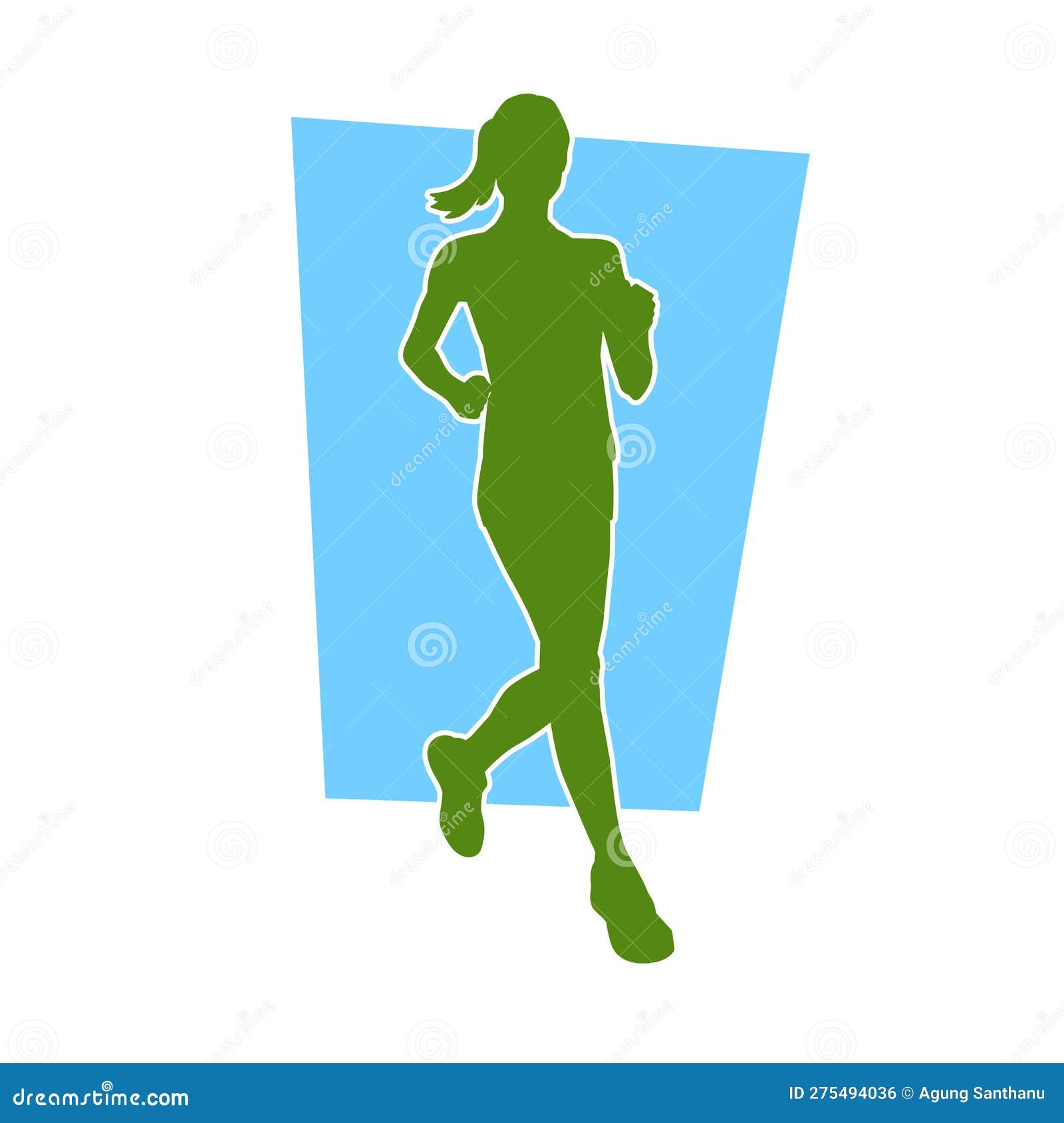 Silhouette of a Female Runner in Action Pose. Silhouette of a Slim ...