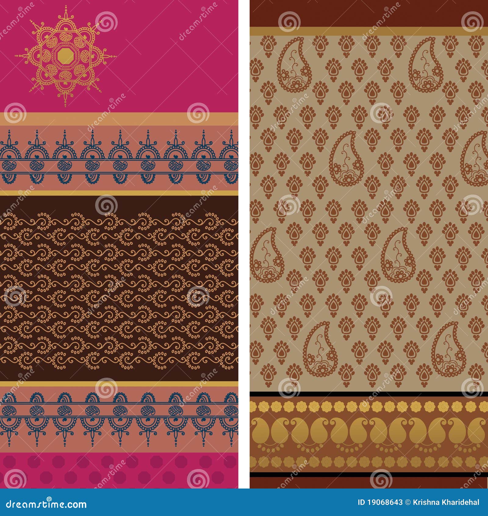 Sari Design stock illustration. Illustration of mehendi - 19068643