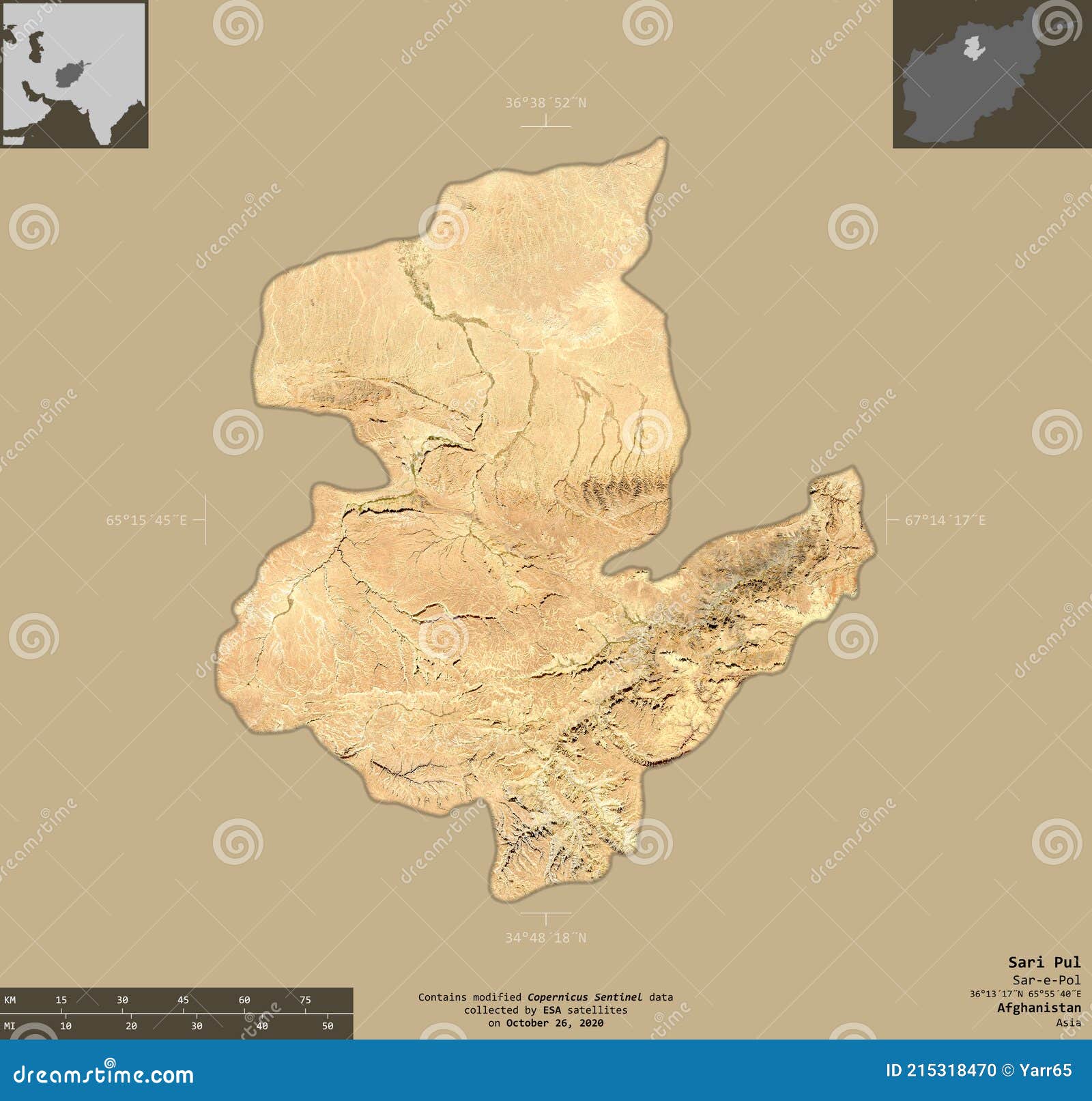 Sari Pul, Afghanistan - Composition. Sentinel-2 Satellite Stock ...