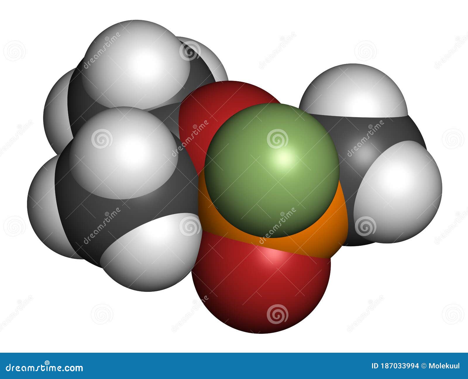 Sarin Nerve Agent Molecule (chemical Weapon). 3D Rendering Stock ...