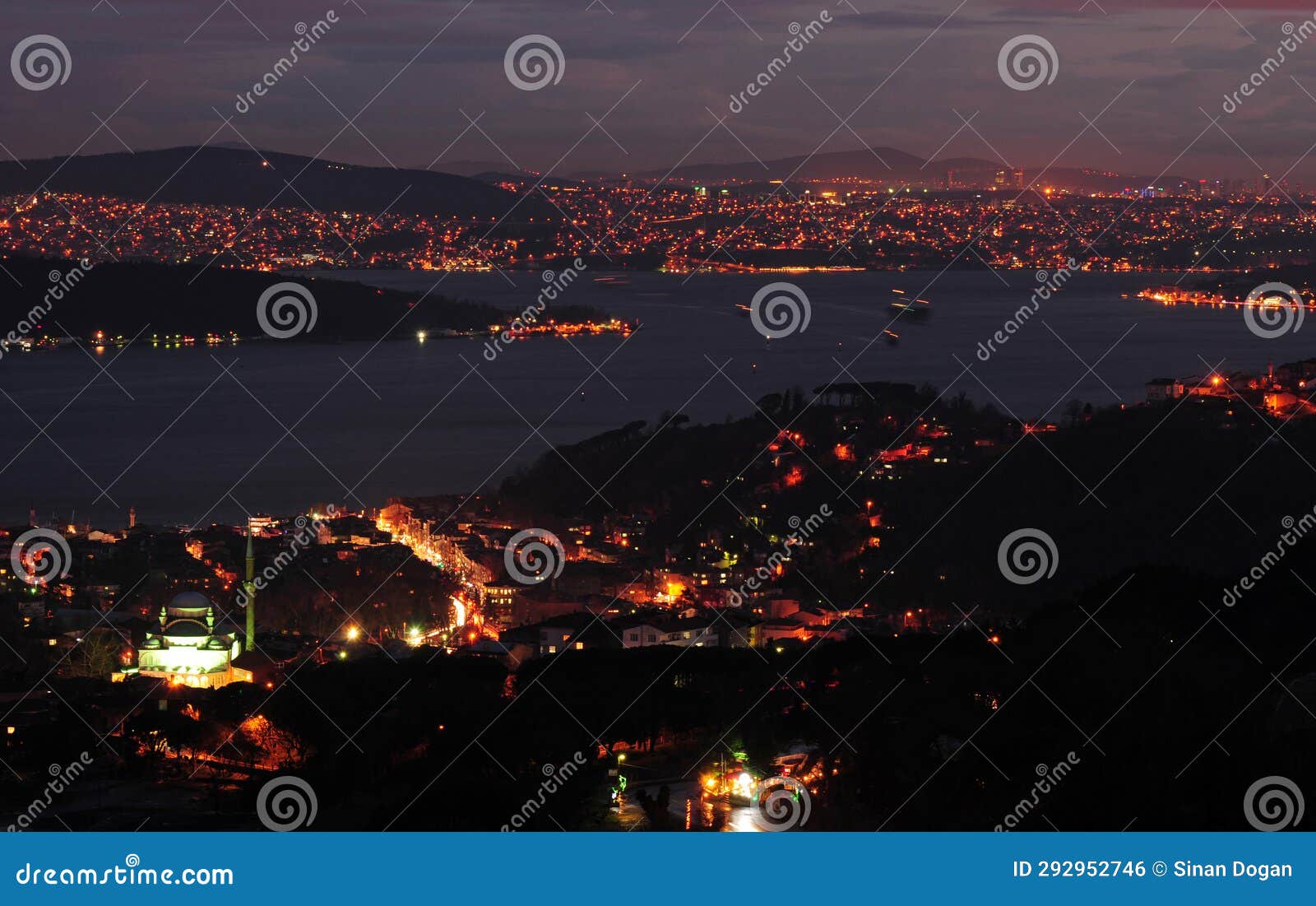 Sariyer and Bosphorus stock photo. Image of reflection - 292952746