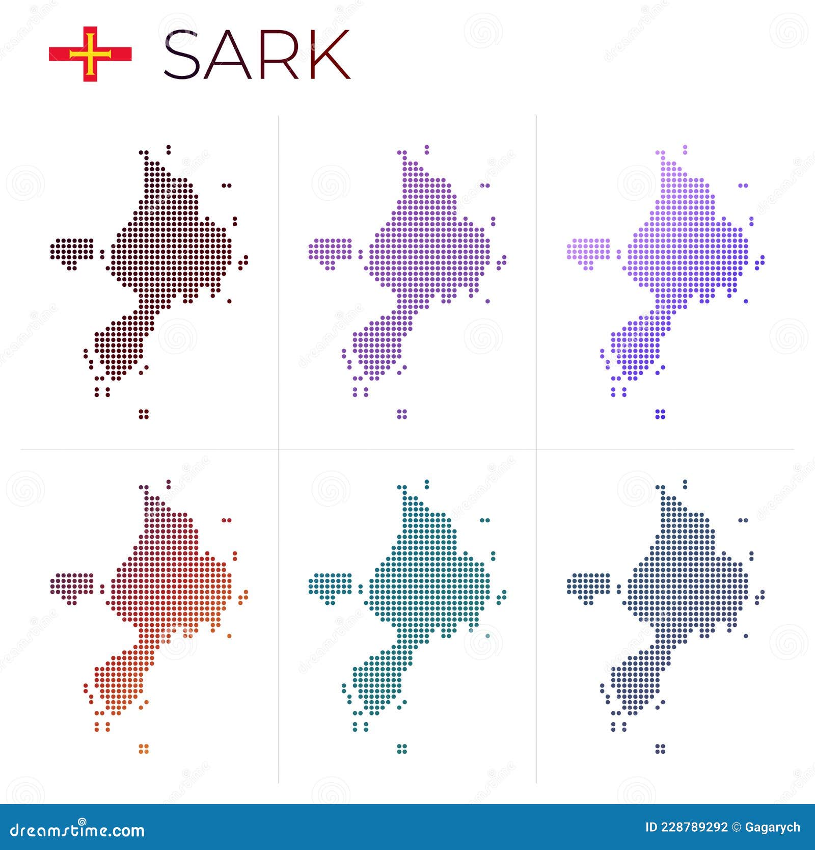 Map Of Sark With Beautiful Gradients. Vector Illustration ...