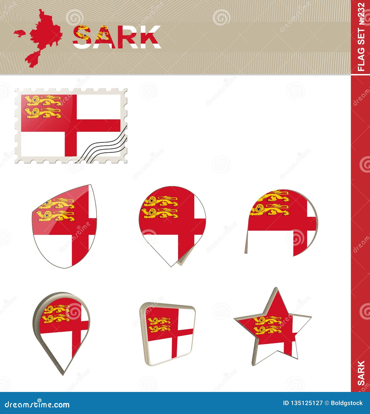 Sark Flag Set, Flag Set #232 Stock Vector - Illustration of banner ...