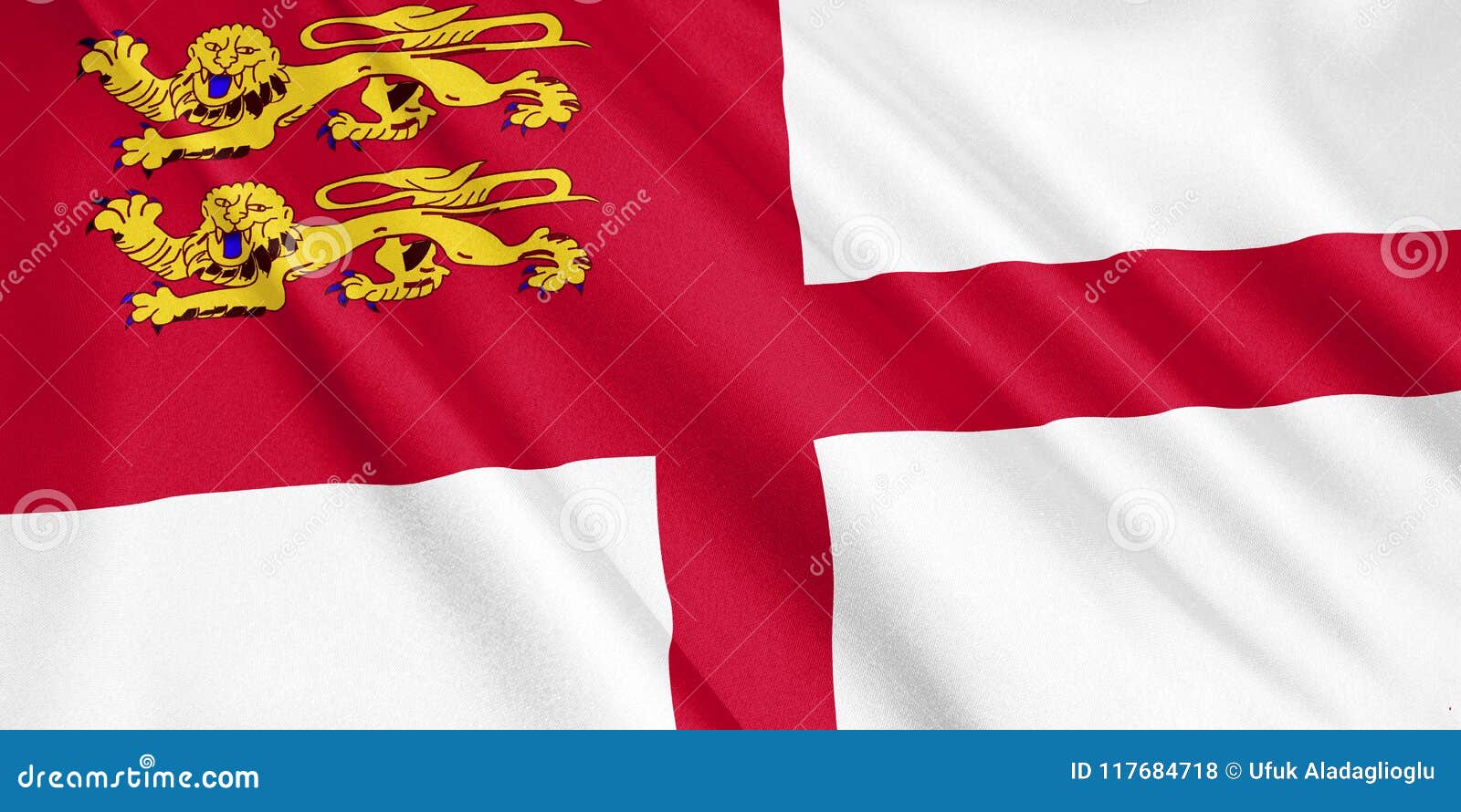 Sark Flag Waving with the Wind. Stock Illustration - Illustration of ...