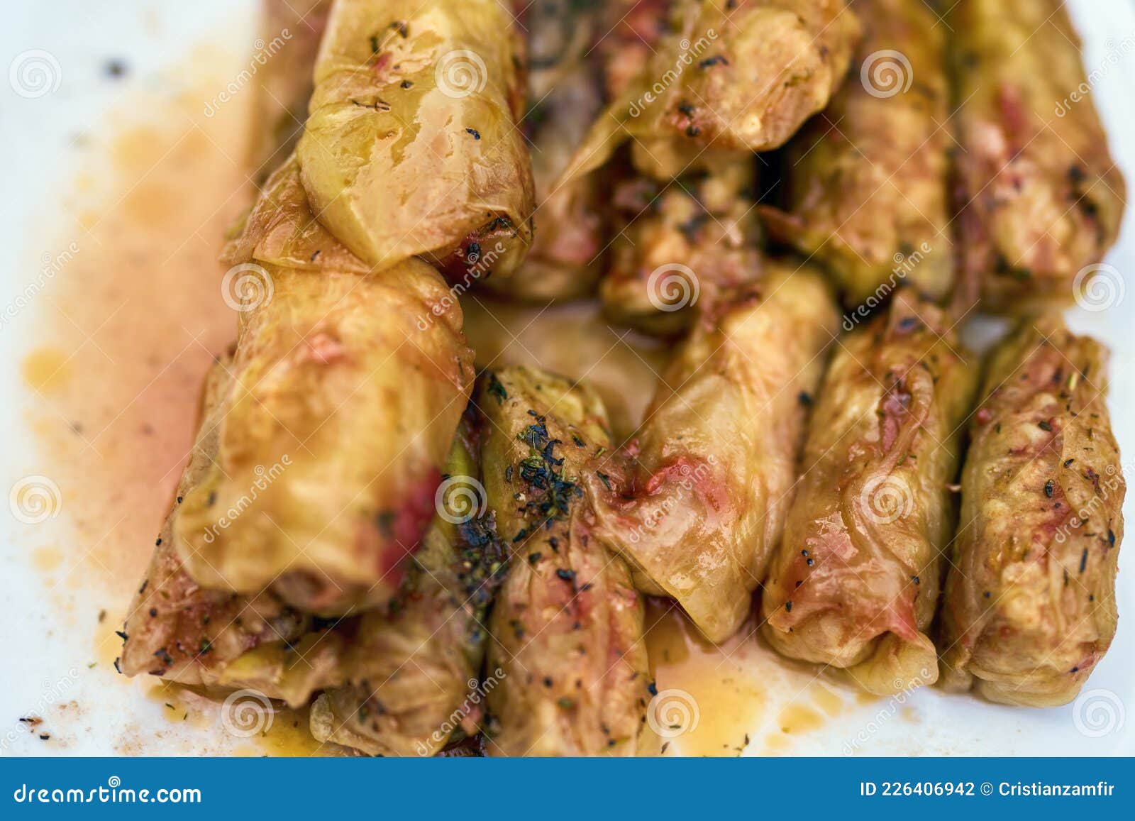 Sarmale, A Traditional Romanian Stuffed Cabbage Dish, Served With ...