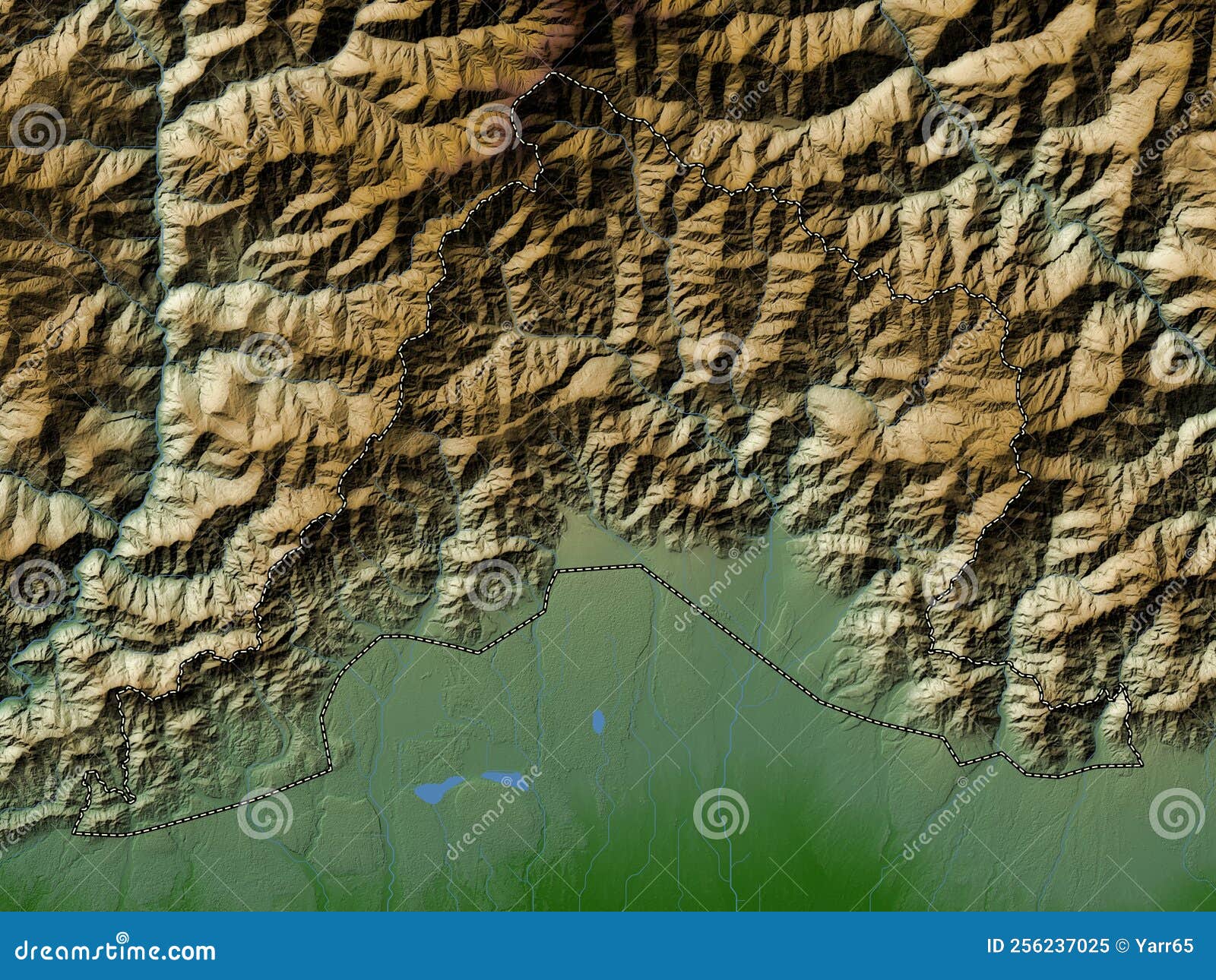 Sarpang, Bhutan. Physical. No Legend Stock Illustration - Illustration ...