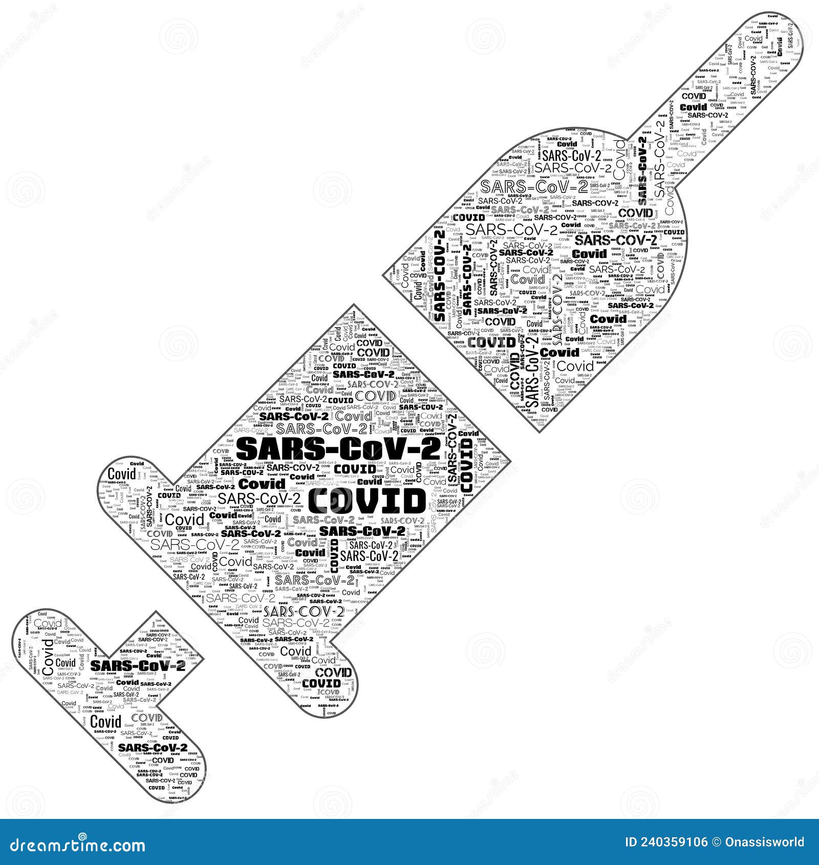 SARS-COV-2 Covid Text Letters Abstract Background Illustration Stock ...