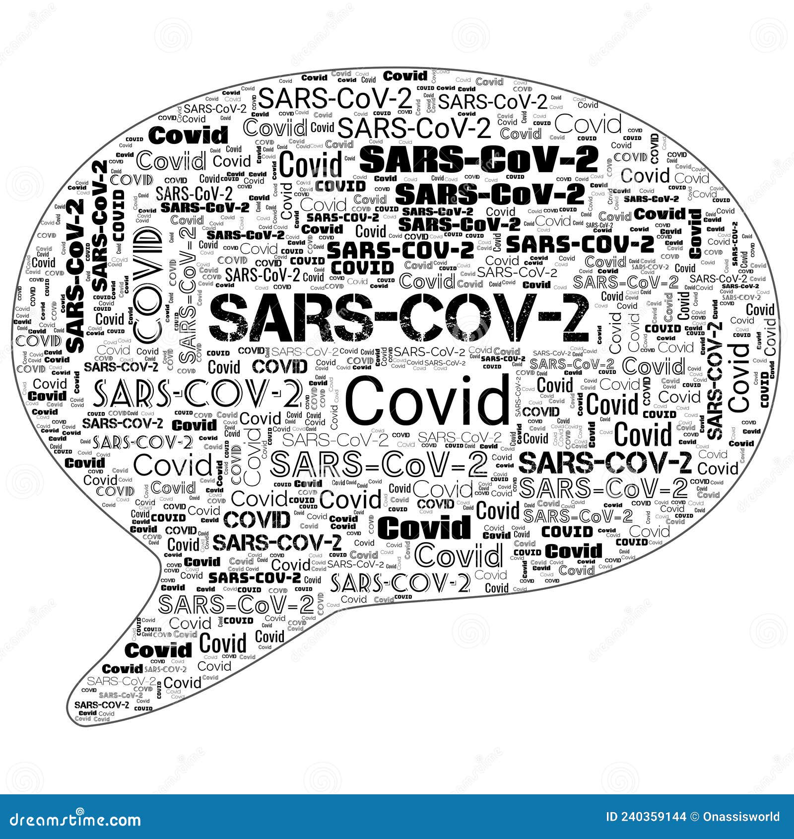 SARS-COV-2 Covid Text Letters Abstract Background Illustration Stock ...