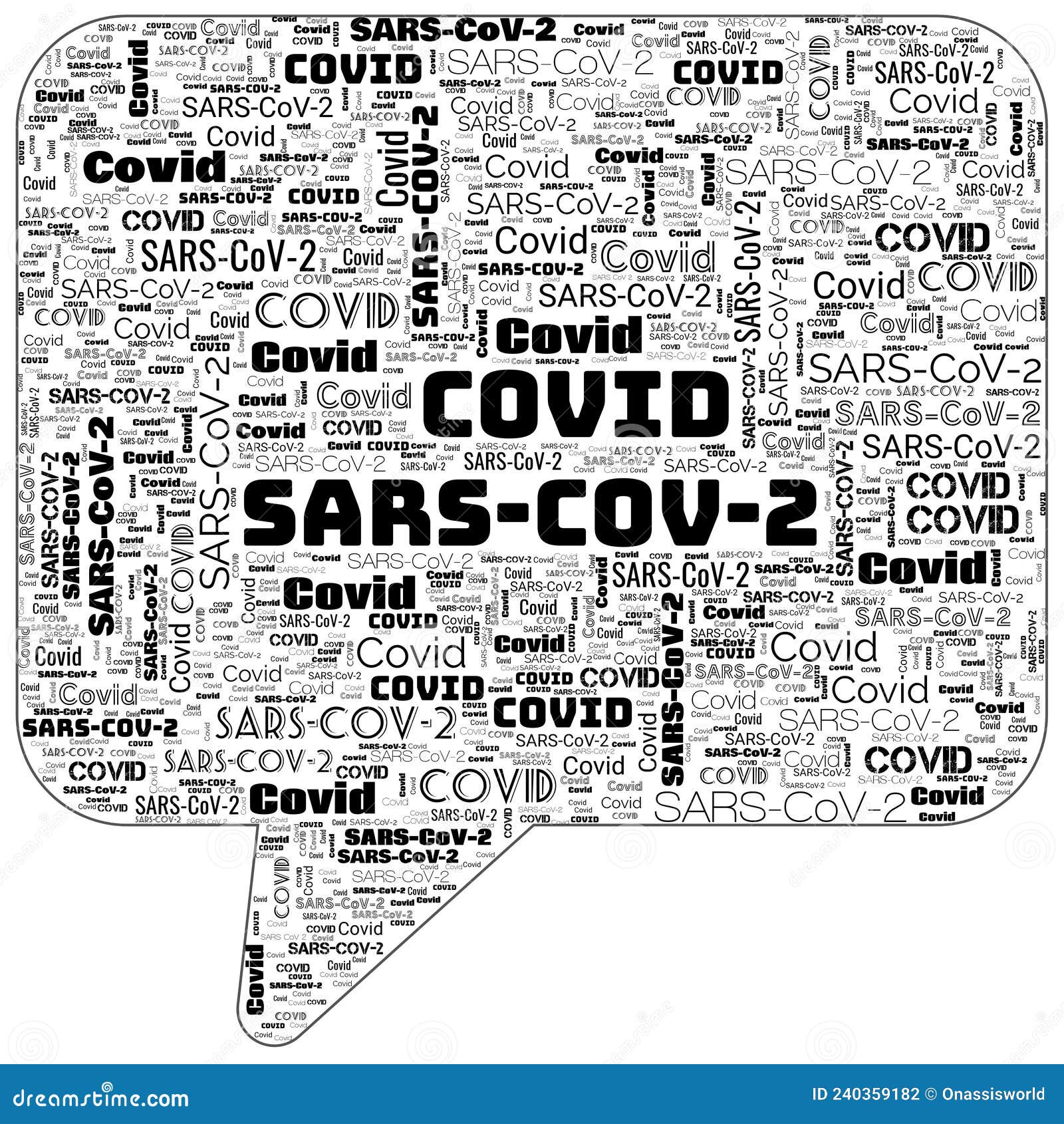 SARS-COV-2 Covid Text Letters Abstract Background Illustration Stock ...