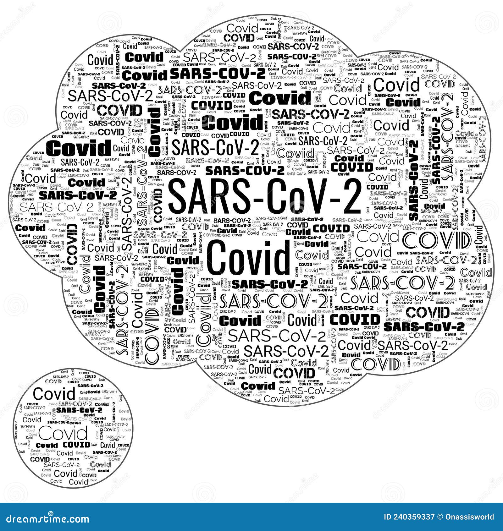 SARS-COV-2 Covid Text Letters Abstract Background Illustration Stock ...