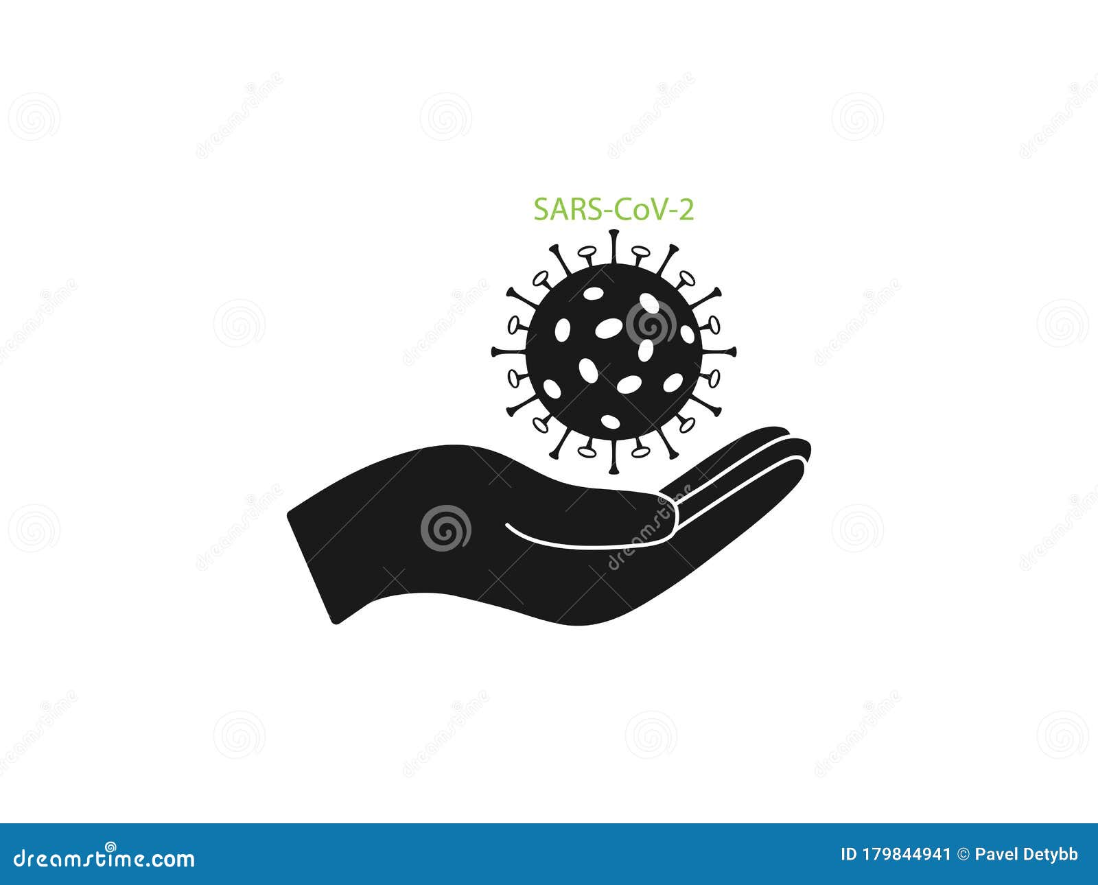 Sars Cov2, Hand Icon. Vector Illustration, Flat Design Stock Vector ...