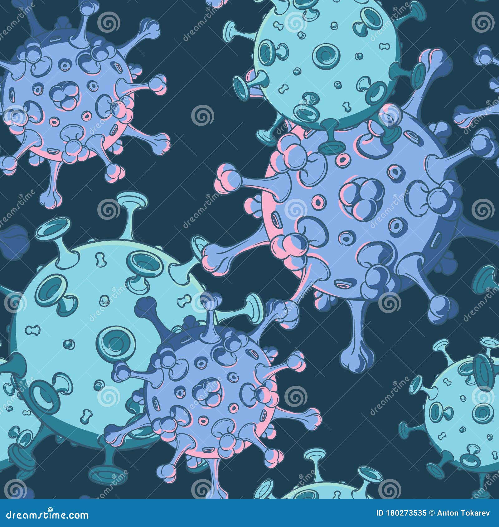 SARS-CoV-2 Seamless Pattern With Irregular And Asymmetric Elements ...