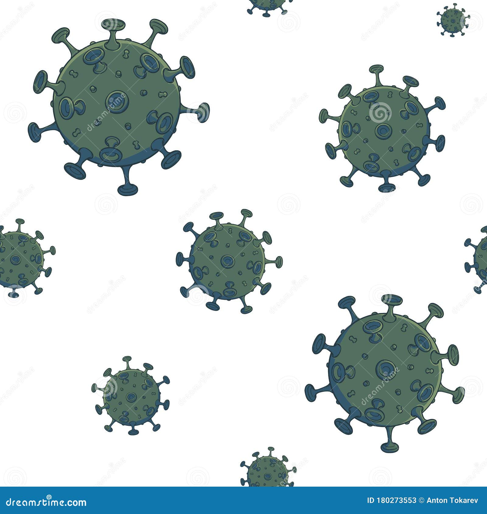 SARS-CoV-2 Seamless Pattern With Irregular And Asymmetric Elements ...