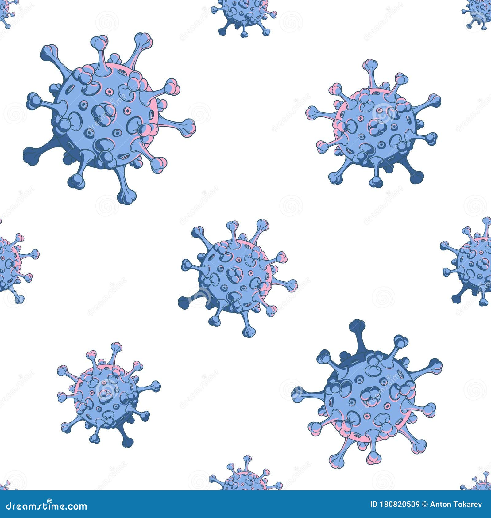 SARS-CoV-2 Seamless Pattern With Irregular And Asymmetric Elements ...