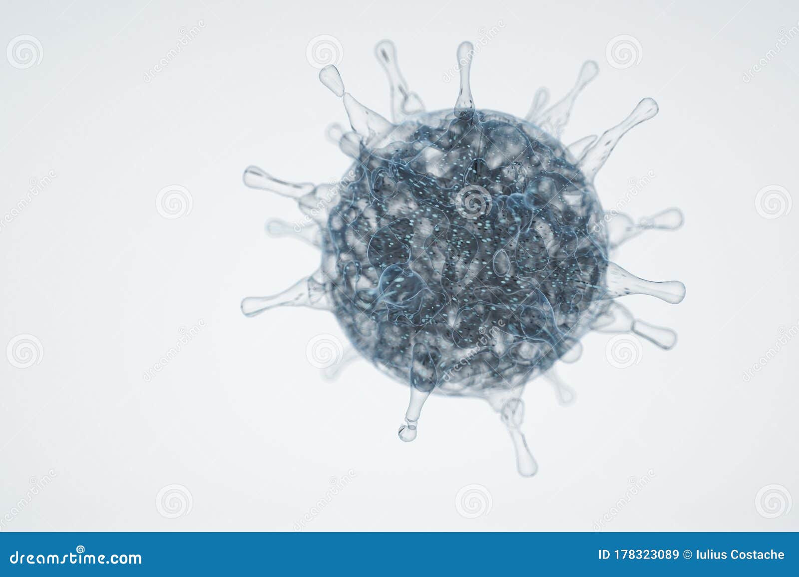 SARS-CoV-2 Virus Microscope View Stock Illustration - Illustration of ...
