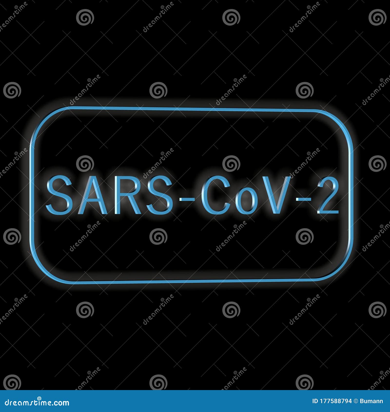SARS-CoV-2 - Word or Text As 3D Illustration, 3D Rendering Stock ...