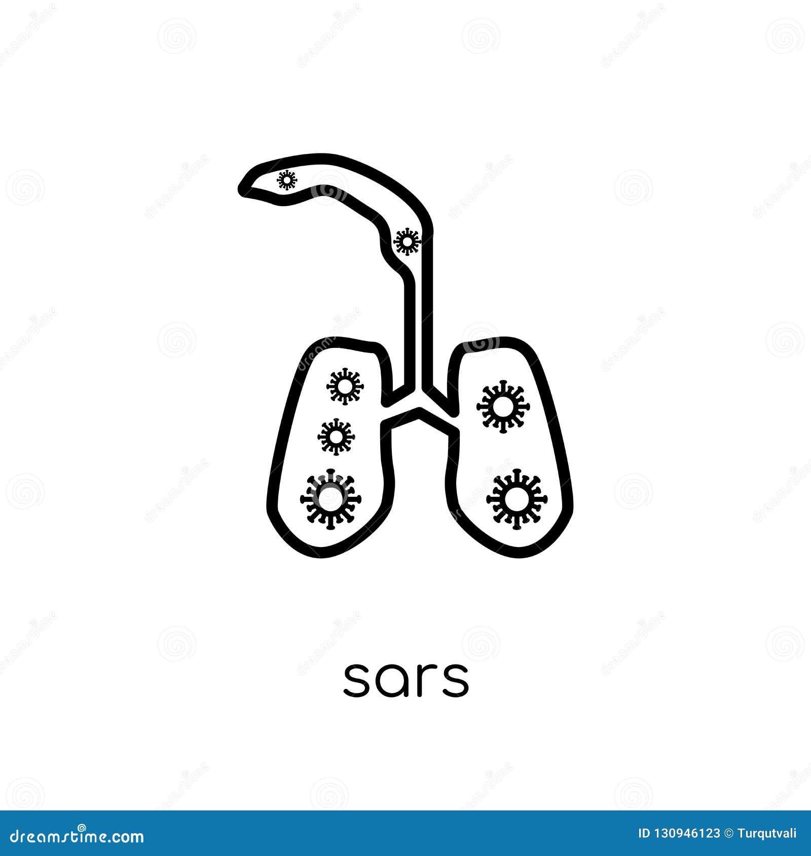 SARS Icon. Trendy Modern Flat Linear Vector SARS Icon on White B Stock ...