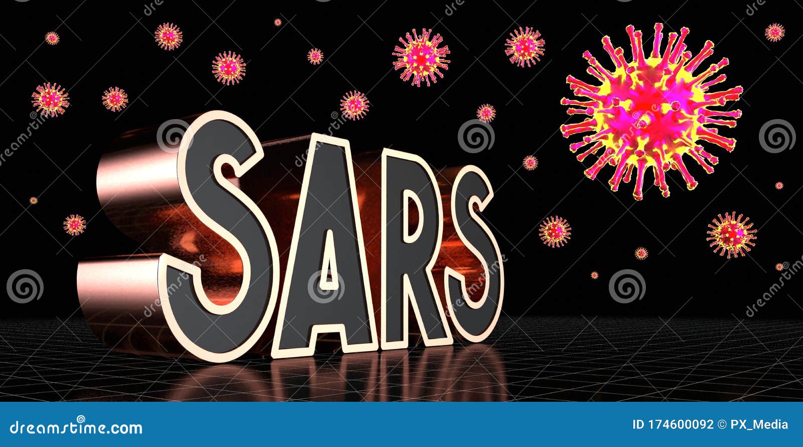 SARS Virus Concept - 3D Illustration Stock Illustration - Illustration ...