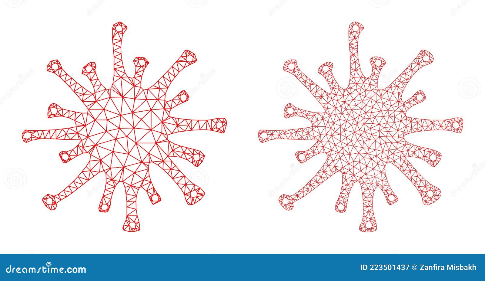 Sars Virus Icons - Vector Polygonal Mesh Stock Vector - Illustration of ...