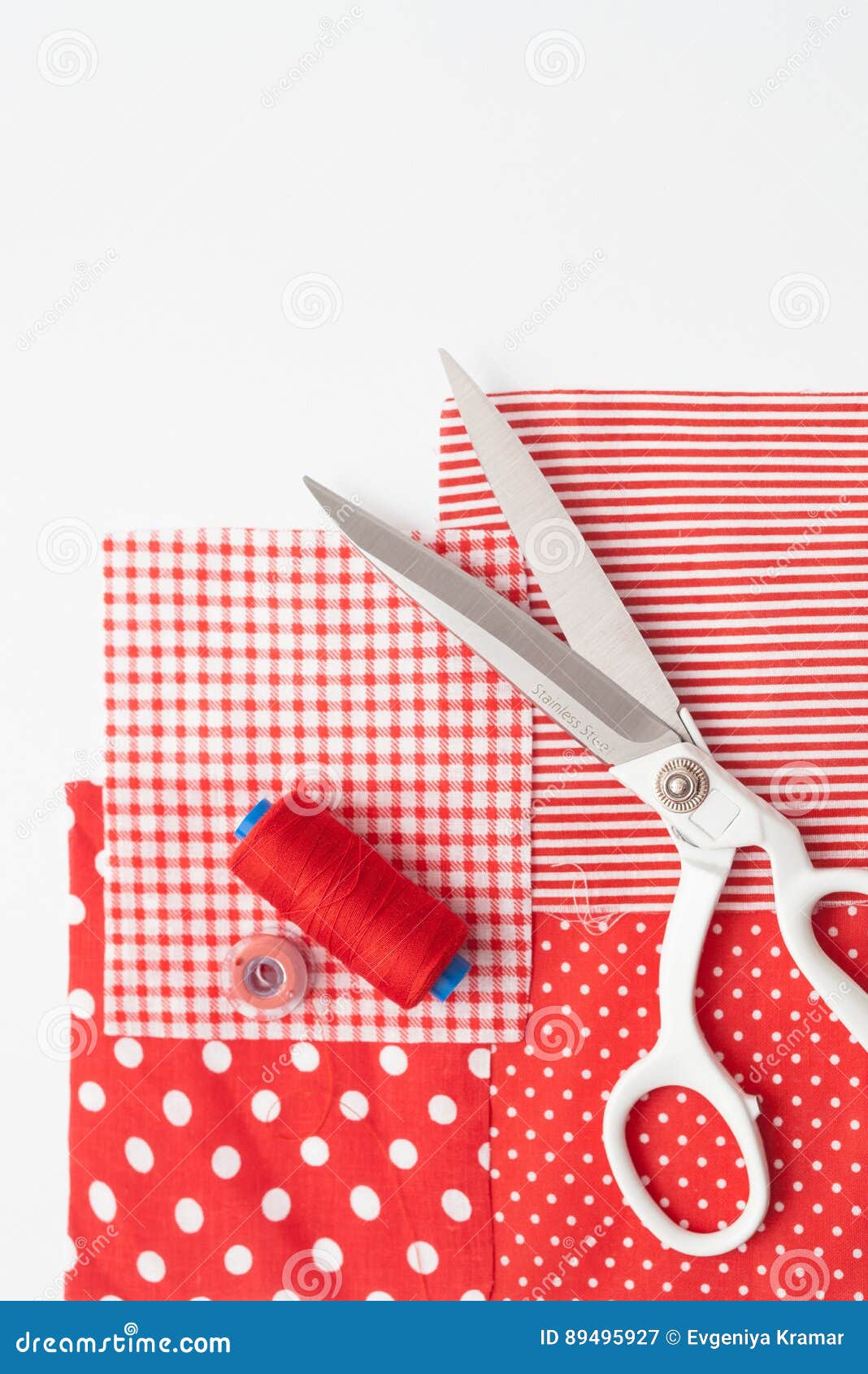 Sartorial Scissors, Pieces of Colored Fabric on a White Background ...