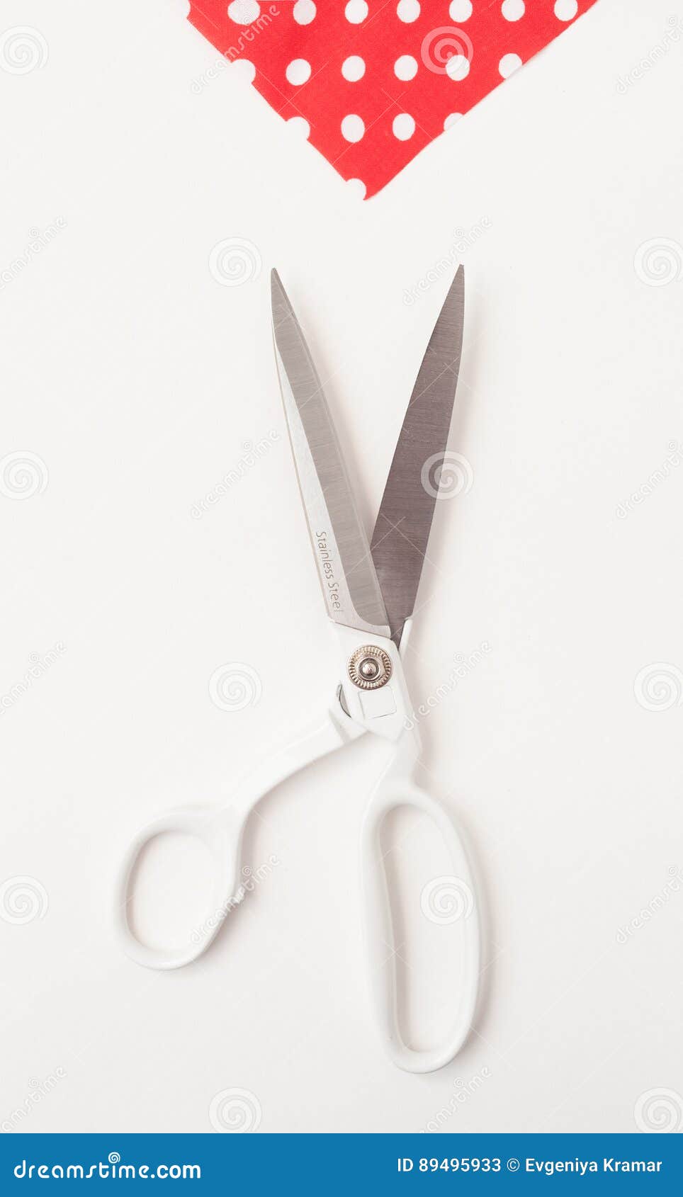 Sartorial Scissors, Pieces of Colored Fabric on a White Background ...