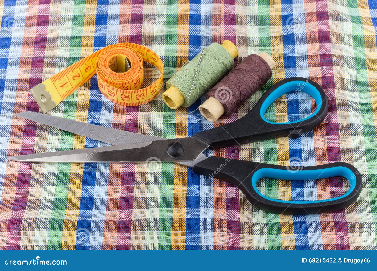 Fabric, Sartorial Meter, Scissors, Chalk, Threads, Patterns, Schemes ...
