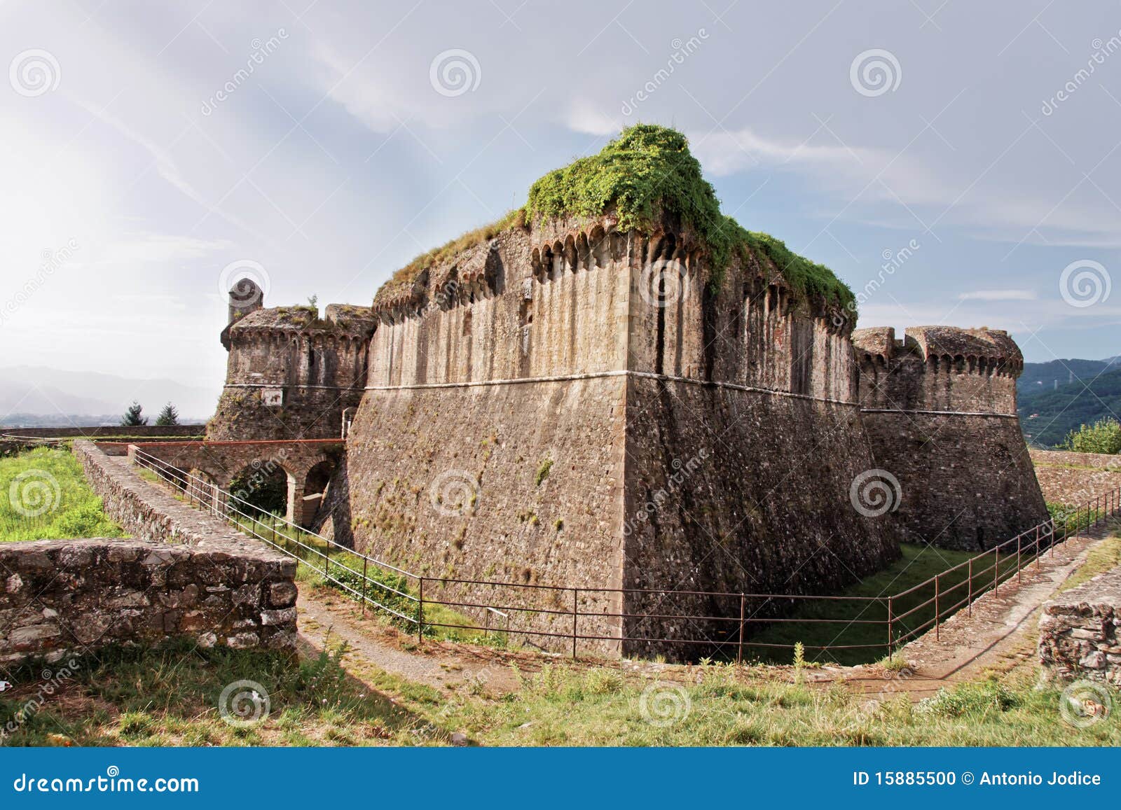 Sarzanello Medieval Fortress in Italy Stock Photo - Image of scene ...